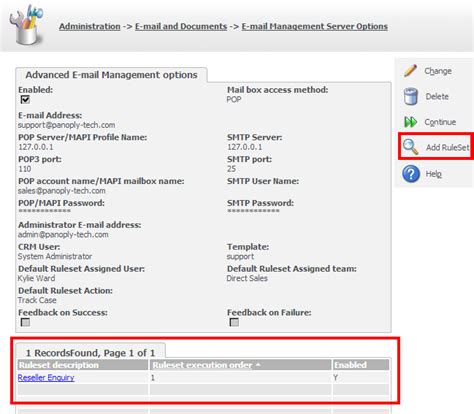Advanced E Mail Management Configuring The Use Of A Template Hints