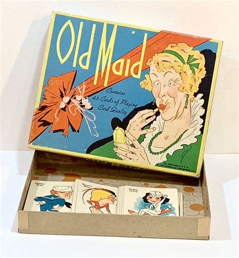 1930s Old Maid Cards Complete With Box Instructions Wp Co Whitman