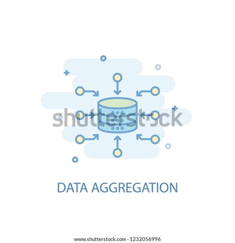 Data Aggregation Line Trendy Icon Simple Stock Illustration 1232056996