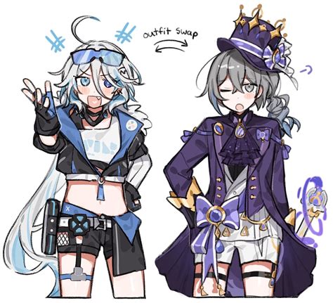 Furina And Silver Wolf Genshin Impact And 3 More Drawn By Emne Danbooru