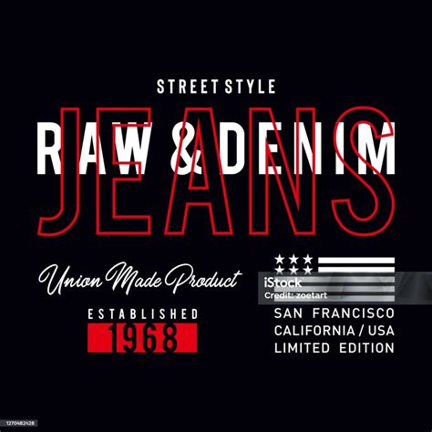 아메리칸 진 데님 생을 테마로 한 벡터 일러스트 빈티지 디자인 그런지 배경 타이포그래피 티셔츠 그래픽 인쇄물 포스터 배너 전단지 엽서 T 셔츠에 대한 스톡 벡터 아트 및