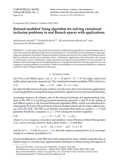 Pdf Relaxed Modified Tseng Algorithm For Solving Variational Inclusion Problems In Real Banach