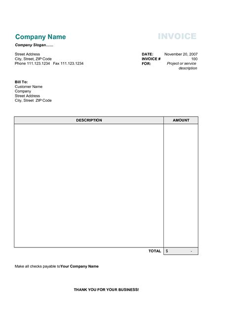 Simple Invoice Template Free Hot Sex Picture