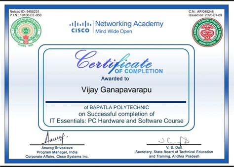 Ganapavarapu Vijay On Linkedin Cisco Networkingacademy Itessentials