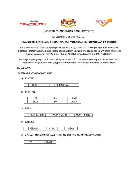 Contoh Borang Soal Selidik PDF