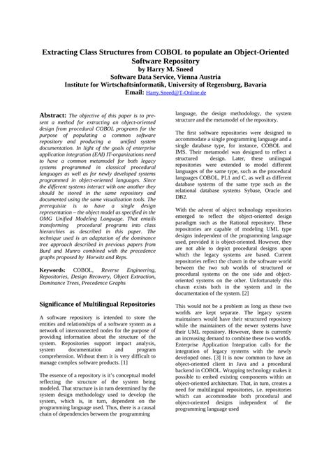 Pdf Transforming Procedural Program Structures To Object Oriented