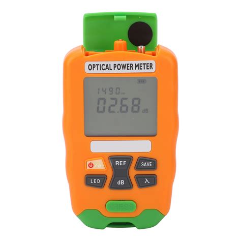 Orange Mini Fiber Optic Power Meter Fast Accurate Sensitive Robust Small Optical Fiber Tester