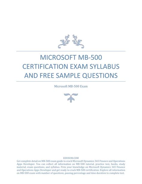 Ppt Microsoft Mb 500 Certification Exam Syllabus And Free Sample Questions Powerpoint