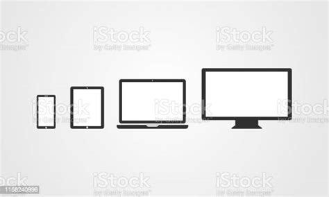 장치 아이콘입니다 스마트폰 태블릿 노트북 및 데스크톱 컴퓨터 아이콘에 대한 스톡 벡터 아트 및 기타 이미지 아이콘 컴퓨터 모니터 노트북 Istock