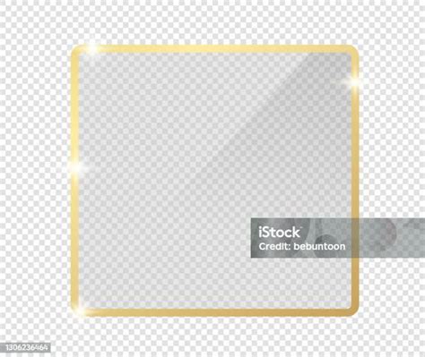 투명한 배경에 고립된 그림자가 있는 골드 빛나는 빛나는 프레임 골든 럭셔리 빈티지 사실적인 직사각형 테두리 일러스트레이션 벡터 0명에 대한 스톡 벡터 아트 및 기타 이미지