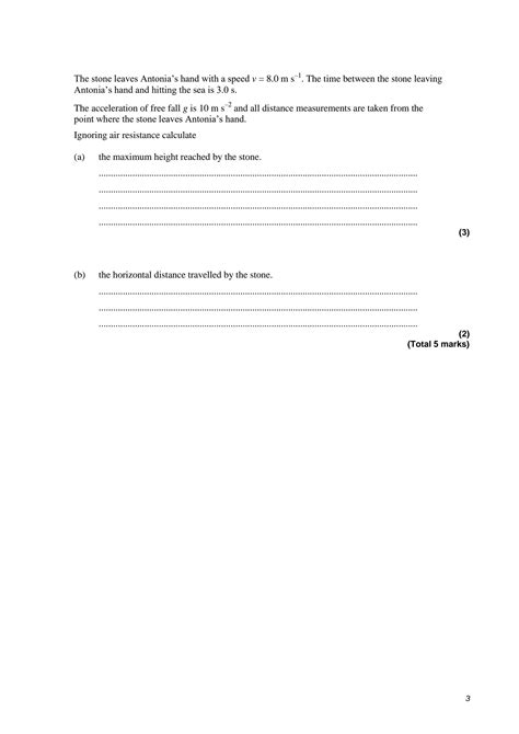 Solution Physics Kinematics Paper 2 Style Questions With Answers