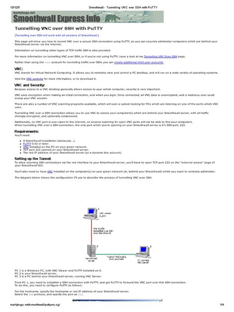 Pdf Smoothwall Tunnelling Vnc Over Ssh With Putty Dokumentips