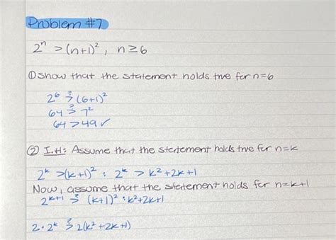 solved problem 7 2n n 1 2 n≥6 1 show that the statement