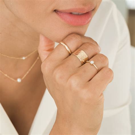 Hammered Cuff Ring Simple And Dainty