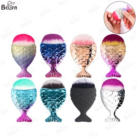 8 Types Fish Tail Shape Nail Brush Fishtail Bottom Cosmetic Brush For Nails Care Manicure Tool