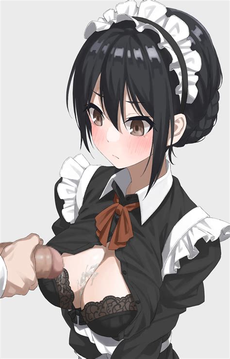 Rule 34 1boy Apron Bangs Big Penis Black Bra Black Dress Black Hair