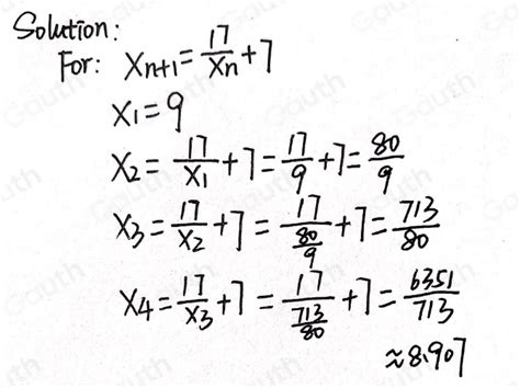 solved an iterative formula is shown below x n 1 frac 17x n 7