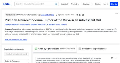 Primitive Neuroectodermal Tumor Of The Vulva In An Adolescent Girl