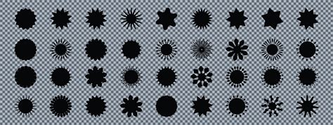 블랙 빈 스티커 프로모션 세트 플랫 스타 버스트 판매 또는 가격표 품질 마크 디자인 레트로 70 년대 또는 80 년대 할인 배지 선레이 프로모션 요소 모음 Hipster