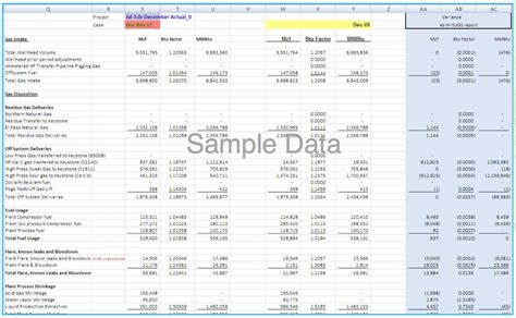 Variance Analysis Excel Spreadsheet In Managing And Optimizing Midstream Gross Margin Positions