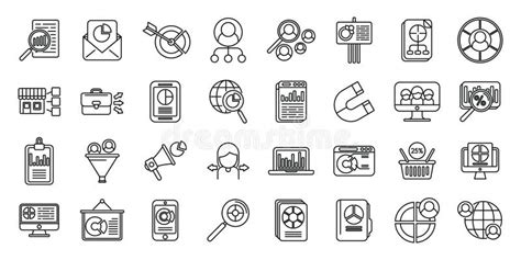 Market Segmentation Icons Set Outline Vector Customer Audience Stock Vector Illustration Of
