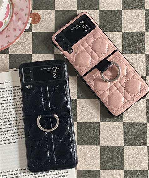 갤럭시 Z플립3 Z플립4 명품 퀄팅 스마트링 가죽케이스 지플립3 지플립4 우정템 커플템 블랙 핑크 심플 레더 하드 고리 링 폰케이스 에이블리