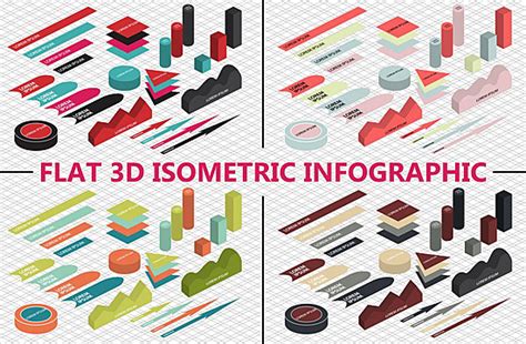 Flat D Isometric Infographic Presentation Board Presentation Screen Template Vector