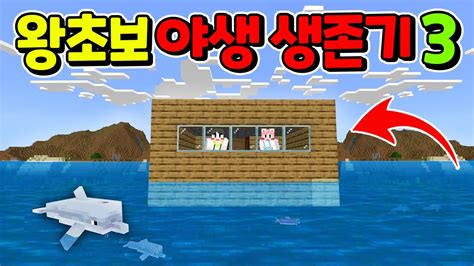 마인크래프트 물 위에 집을 지었어요 왕초보 야생에서 살아남기 3탄 도리수니 Youtube