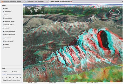 Patrick Murris Stereo Anaglyph Worldwind Java Applet Online