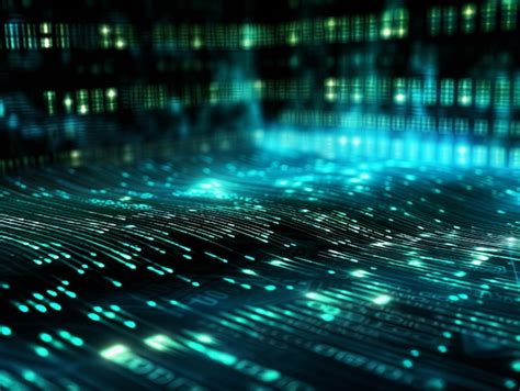 Premium Photo Turquoise Binary Code On Dark Creating An Atmosphere Of