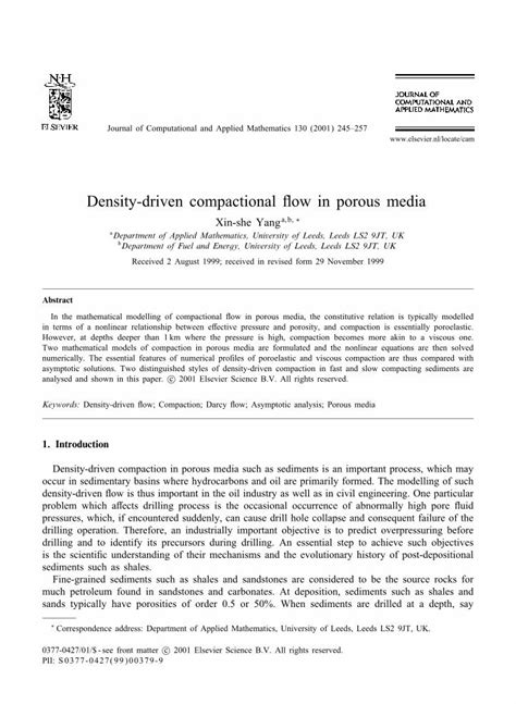 Pdf Density Driven Compactional Flow In Porous Media Dokumen Tips