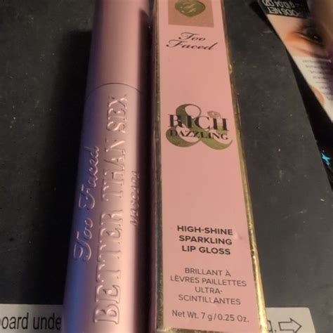 Too Faced Makeup New Too Faced Better Than Sex Mascara Sparkling Lip Gloss In Sunset Crush