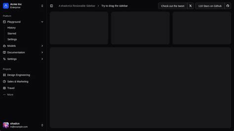 Drag To Resize Sidebar Resizable Shadcnui Sidebar Persistent Drag