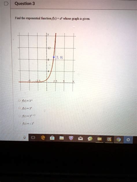 Solved Question 3 Find The Exponential Functionfx Whose Graph