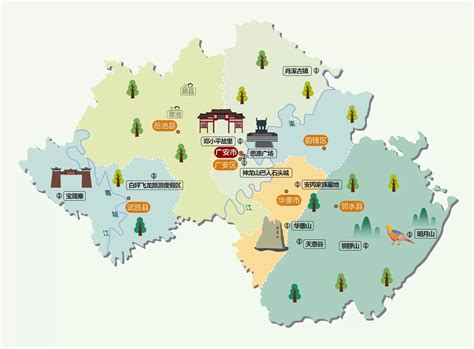四川省广安市旅游地图 广安市地图 地理教师网