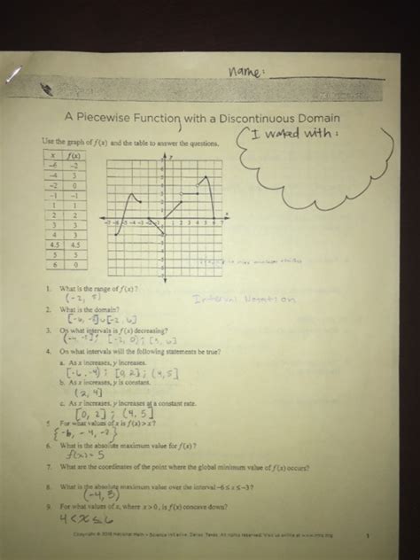 Solved Ane A Piecewise Function With A Discontinuous Domain