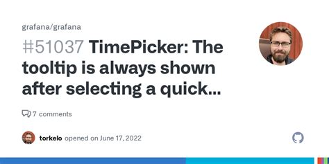 TimePicker The Tooltip Is Always Shown After Selecting A Quick Time