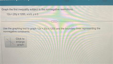 Solved Graph The First Inequality Subject To The Nonnegative