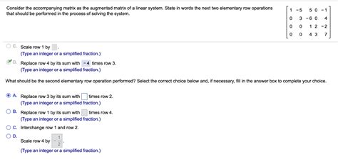 Solved Consider The Accompanying Matrix As The Augmented