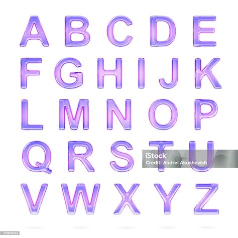 3d 유리 홀로그램 액체 투명 영어 Abc 알파벳 라틴어 스크립트 무지개 빛깔의 빛 홀로그램 그라데이션 질감을 가진 글꼴 문자입니다 Crystal Render 텍스트가