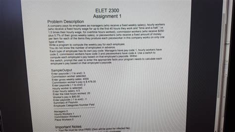 solved elet 2300 assignment 1 problem description a company