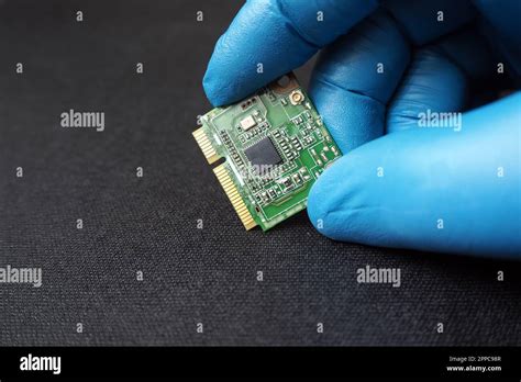 Hand Holding Mini PCIe Card Stock Photo Alamy