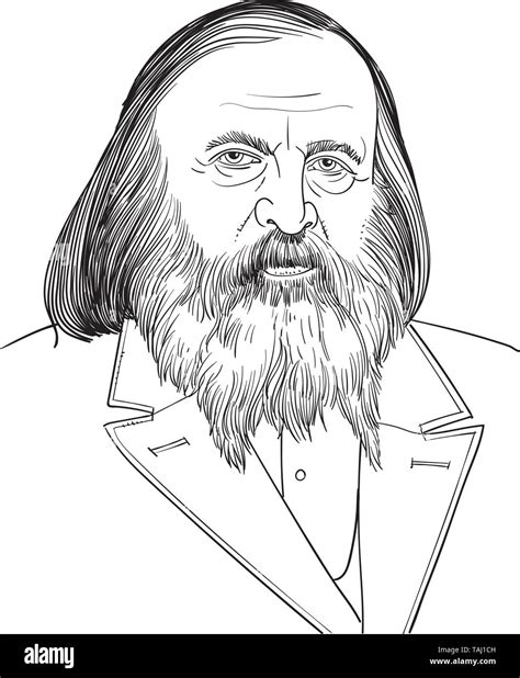 Mendeleev Portrait Stock Vector Images Alamy