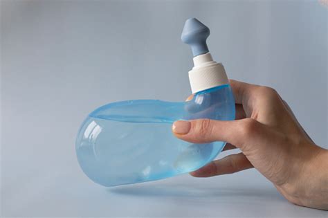 Neti Pot Ayurvedic Medical Tools For Cleaning Your Nose With Water And Salt At Home Blue Bowl Of