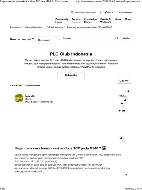 Bagaimana Cara Komunikasi Modbus Tcp Pada M340 Communities Pdf