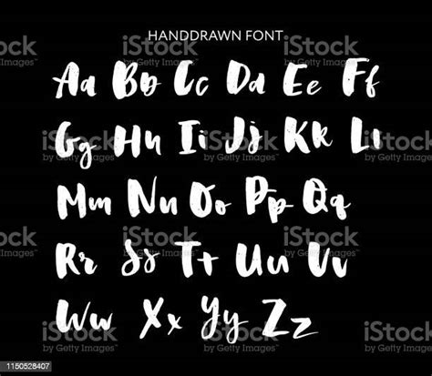 손으로 그린 레터링 세트입니다 벡터 알파벳입니다 디자인에 대 한 사용자 지정 타이포 그래피 로고 포스터 초대장 등 교육에 대한 스톡 벡터 아트 및 기타 이미지 Istock
