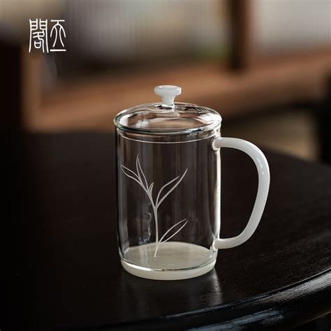 Tianyi Pavilion일본식 옥 베이스 유리 찻잔뚜껑 포함 개