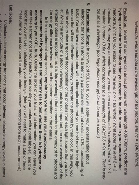 Solved Hc Lambda Where Lambda Is The Wavelength Of The Photon And Hc Answer