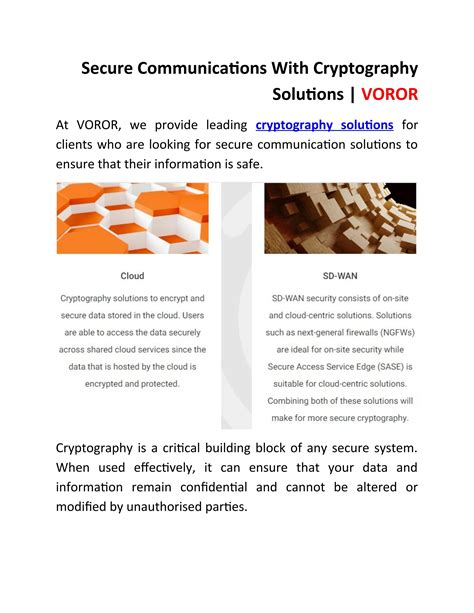 Secure Communications With Cryptography Solutions Voror By Voror Issuu