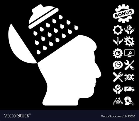 Propaganda Brain Shower Icon With Tools Royalty Free Vector